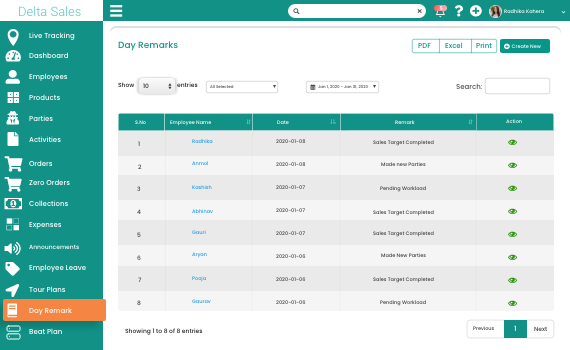 Daily Worklog Maintaining App for Field Sales Employee